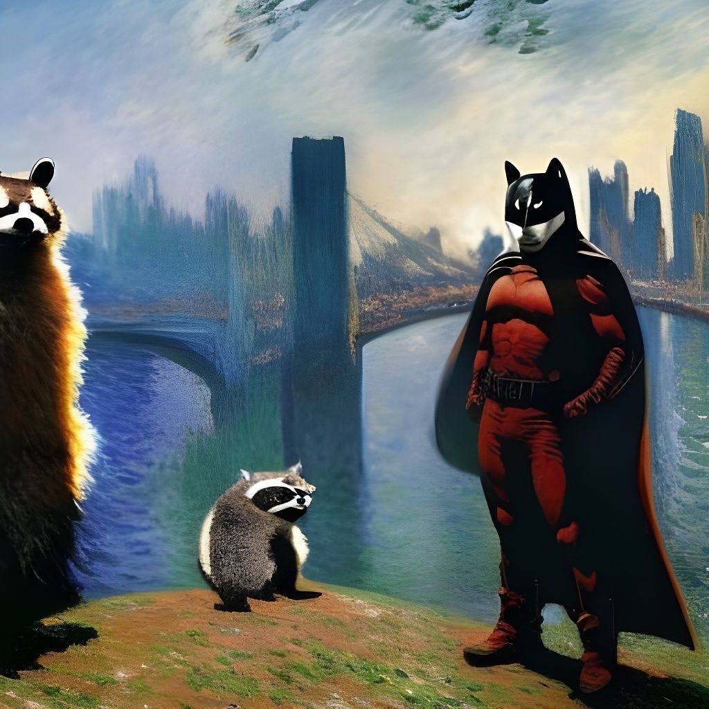 Batman and his band of trash pandas strike again painted by Claude ...