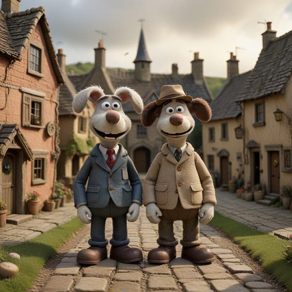 Whimsical Claymation Characters in Rustic British ... - AI Art