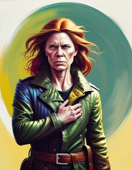 Emotive Woman Portrait in Comic Book Art Style - AI Art