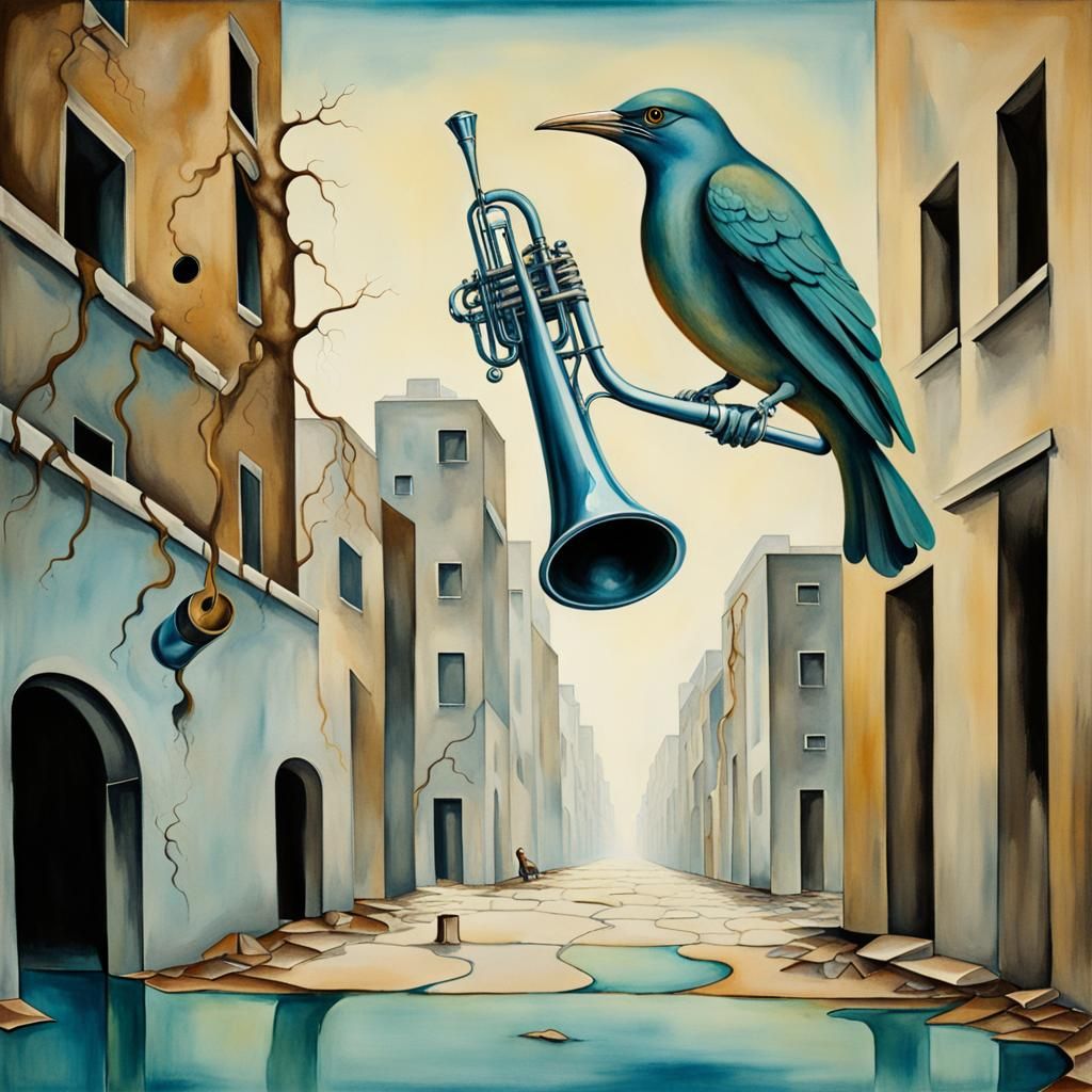 Bird on a trumpet - AI Generated Artwork - NightCafe Creator