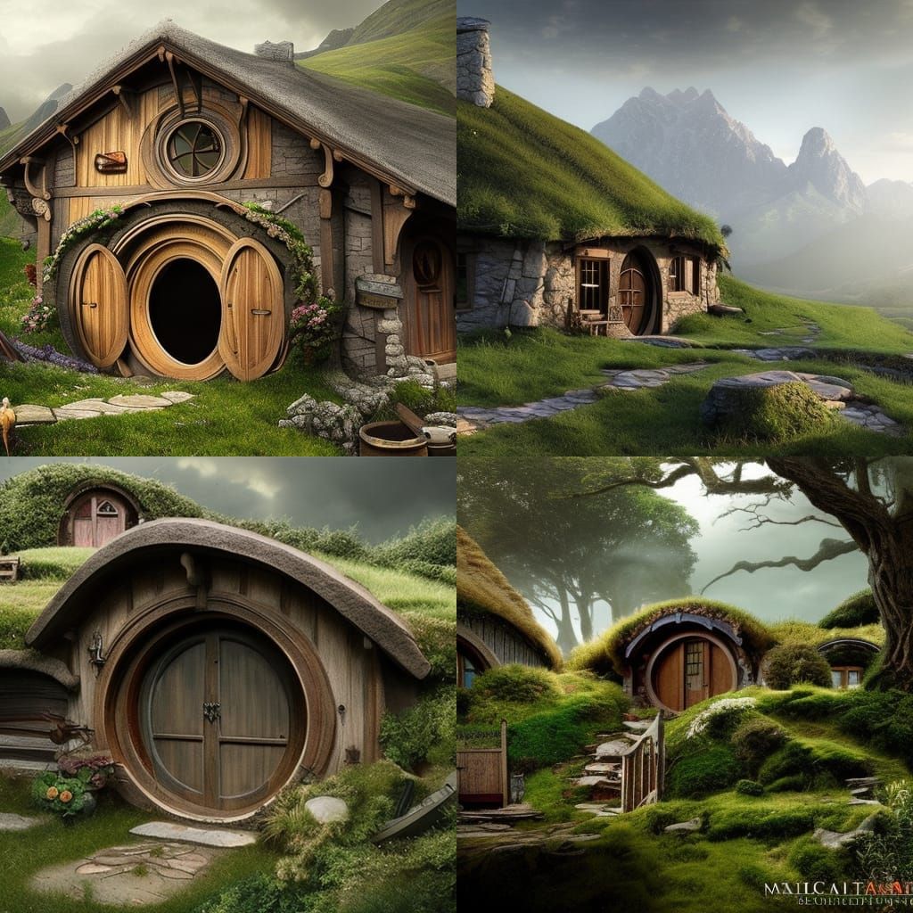 Hobbit farm house - AI Generated Artwork - NightCafe Creator