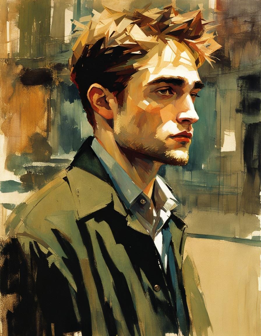 AI portrait influenced by the style of Bernie Fuchs (model portrait ...