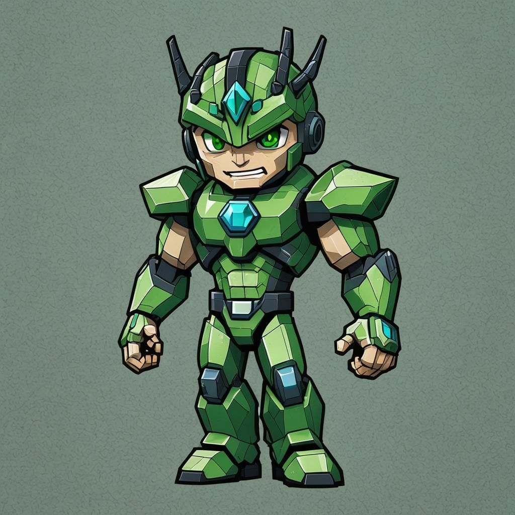 A pixel emerald and diamond warrior - AI Generated Artwork - NightCafe ...