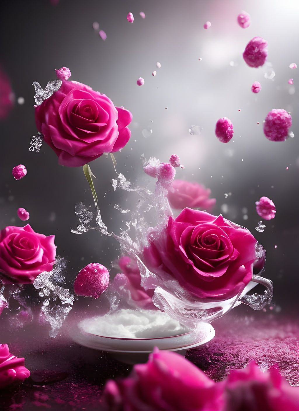 Rose explosion! - AI Generated Artwork - NightCafe Creator