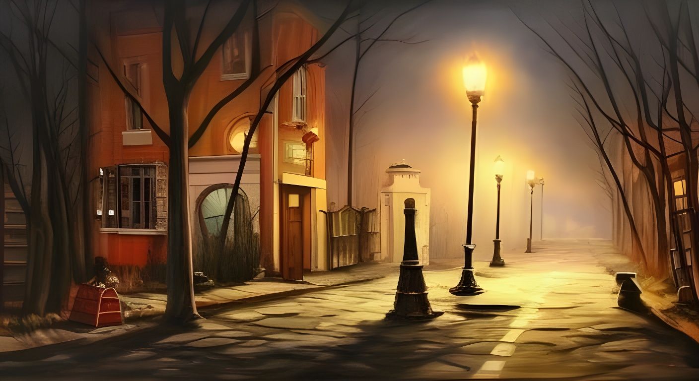 Empty street at night - AI Generated Artwork - NightCafe Creator
