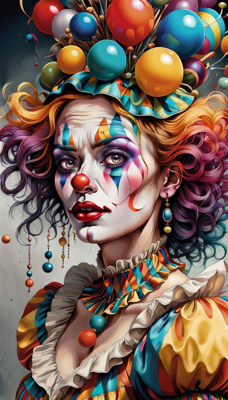 The Melancholy Clown - AI Generated Artwork - NightCafe Creator