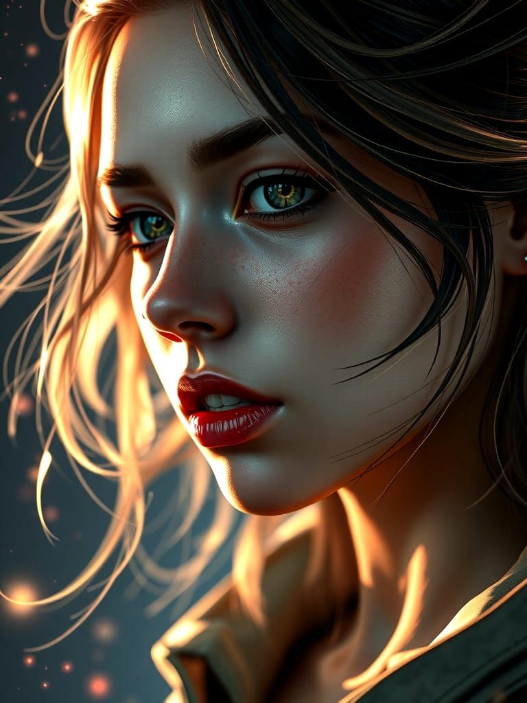 Hyperdetailed Portrait in Triadic Colors - AI Art