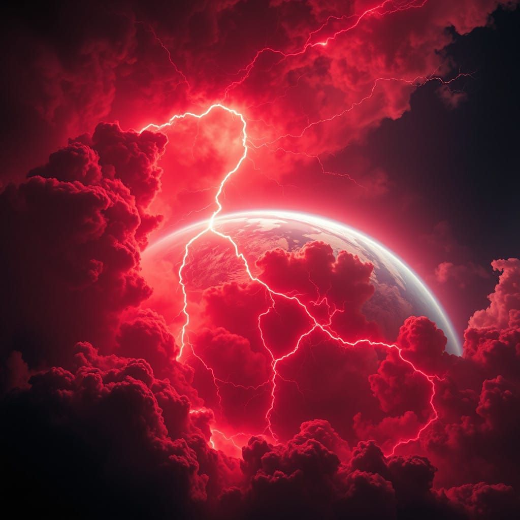 Red lightning in earth's atmosphere