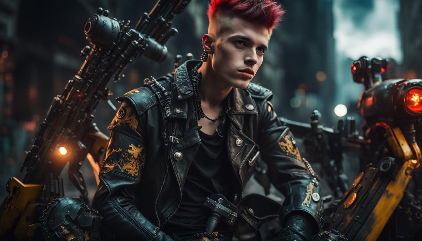 Punk warrior boy - AI Generated Artwork - NightCafe Creator