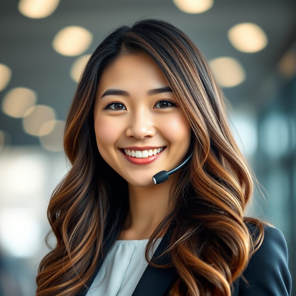 Gentle Chinese Customer Service Representative wit... - AI Art