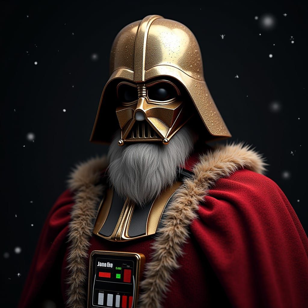 Vader Claus. - Cyberpunk Santa Vader in Ornate Crimson Armor