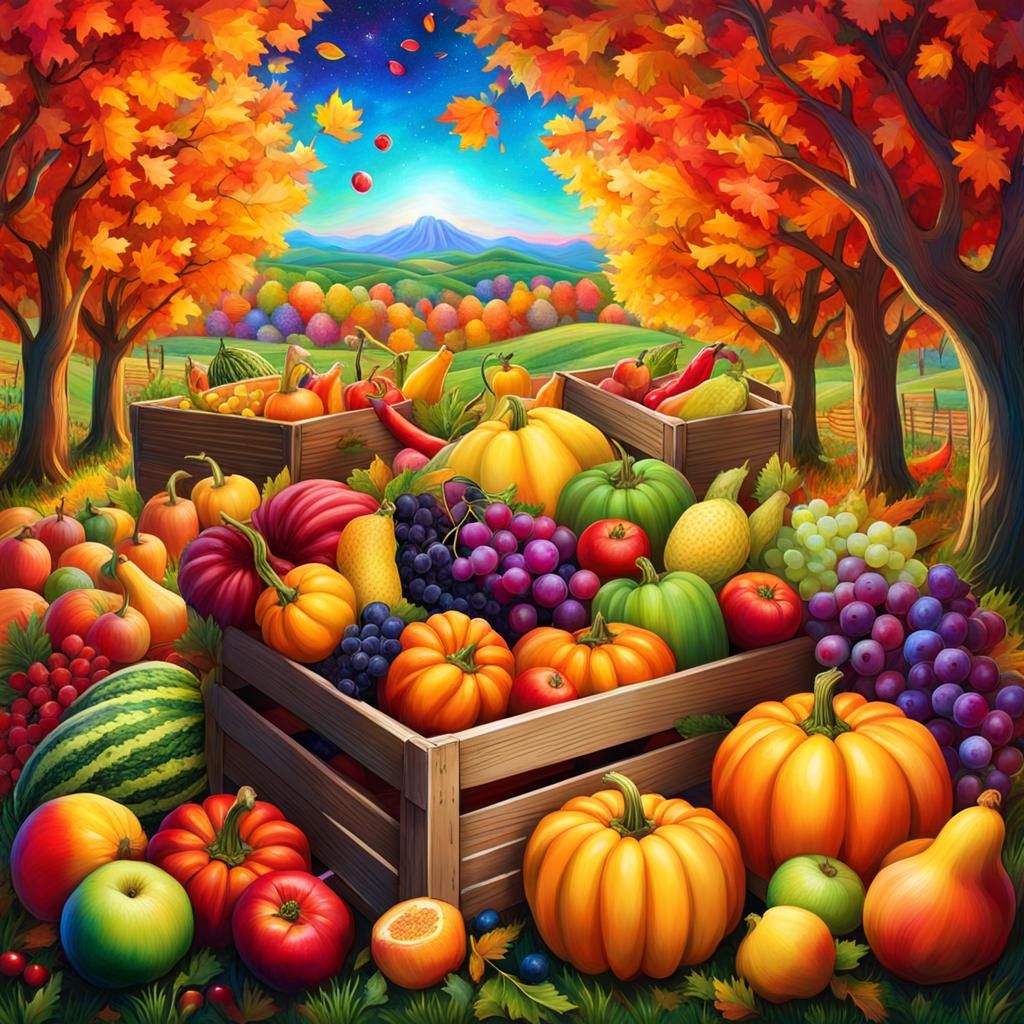 Fall Harvest Time - AI Generated Artwork - NightCafe Creator