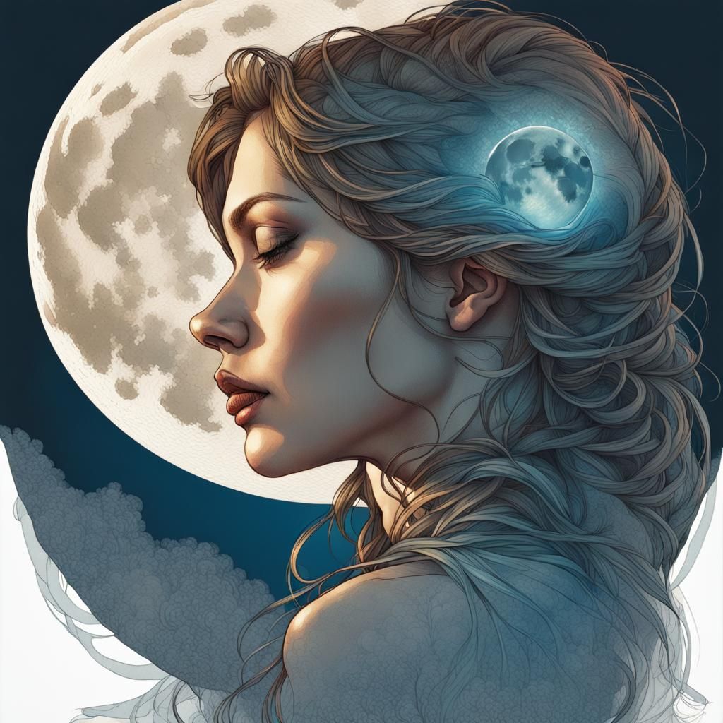 Moonlit Portrait - AI Generated Artwork - NightCafe Creator