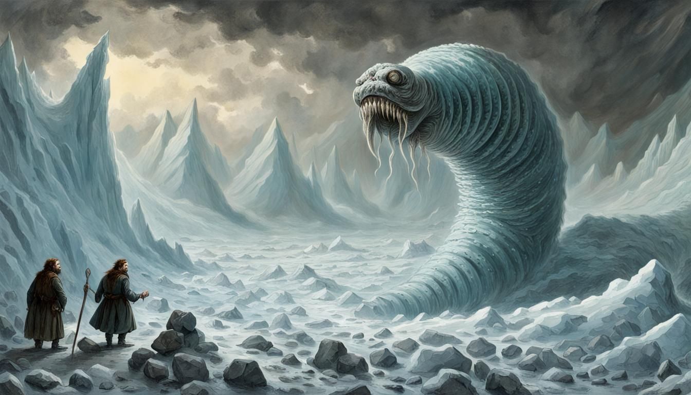 giant ice worm - AI Generated Artwork - NightCafe Creator