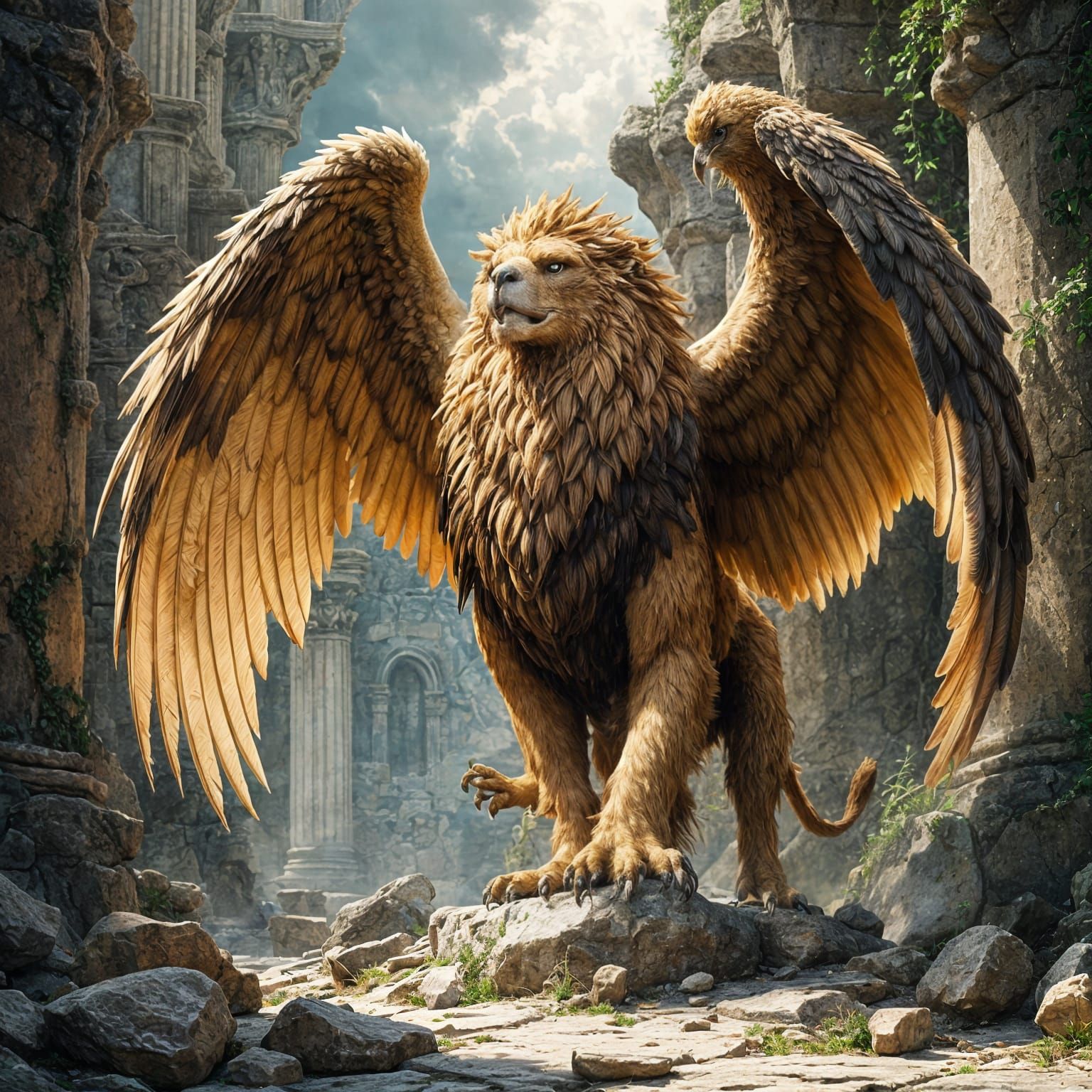 The Griffin from Greek mythology - Majestic Griffin Combine...