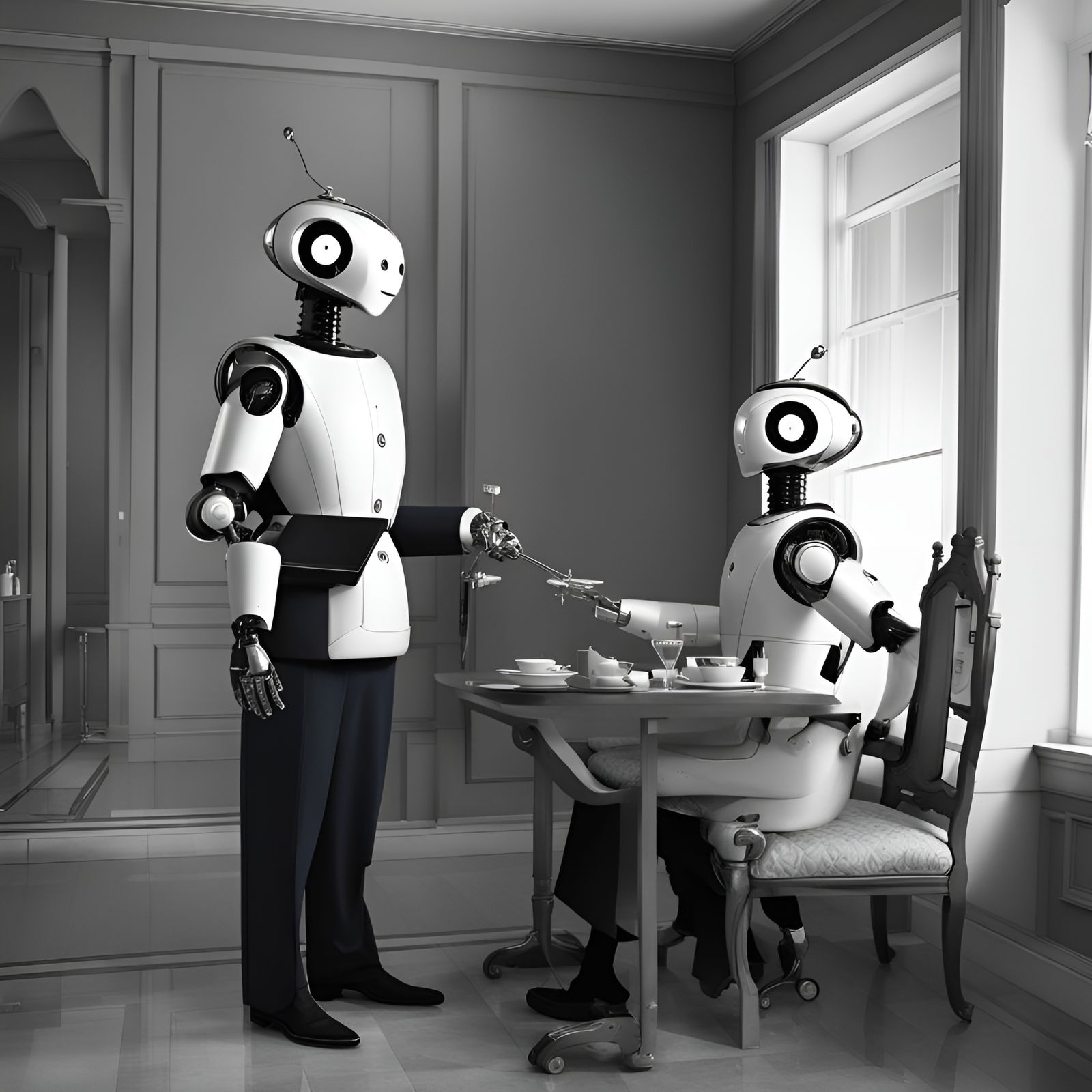 The Robot Butler - AI Generated Artwork - NightCafe Creator