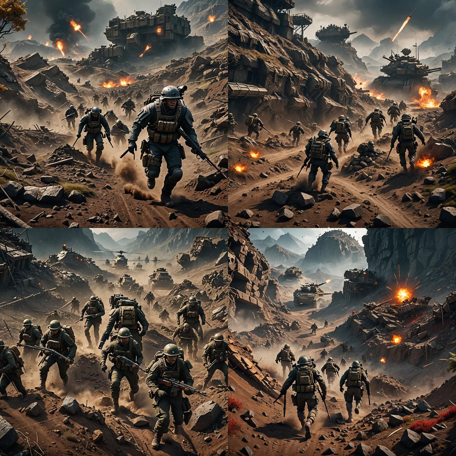 Soldiers advancing through minefields. - AI Generated Artwork ...