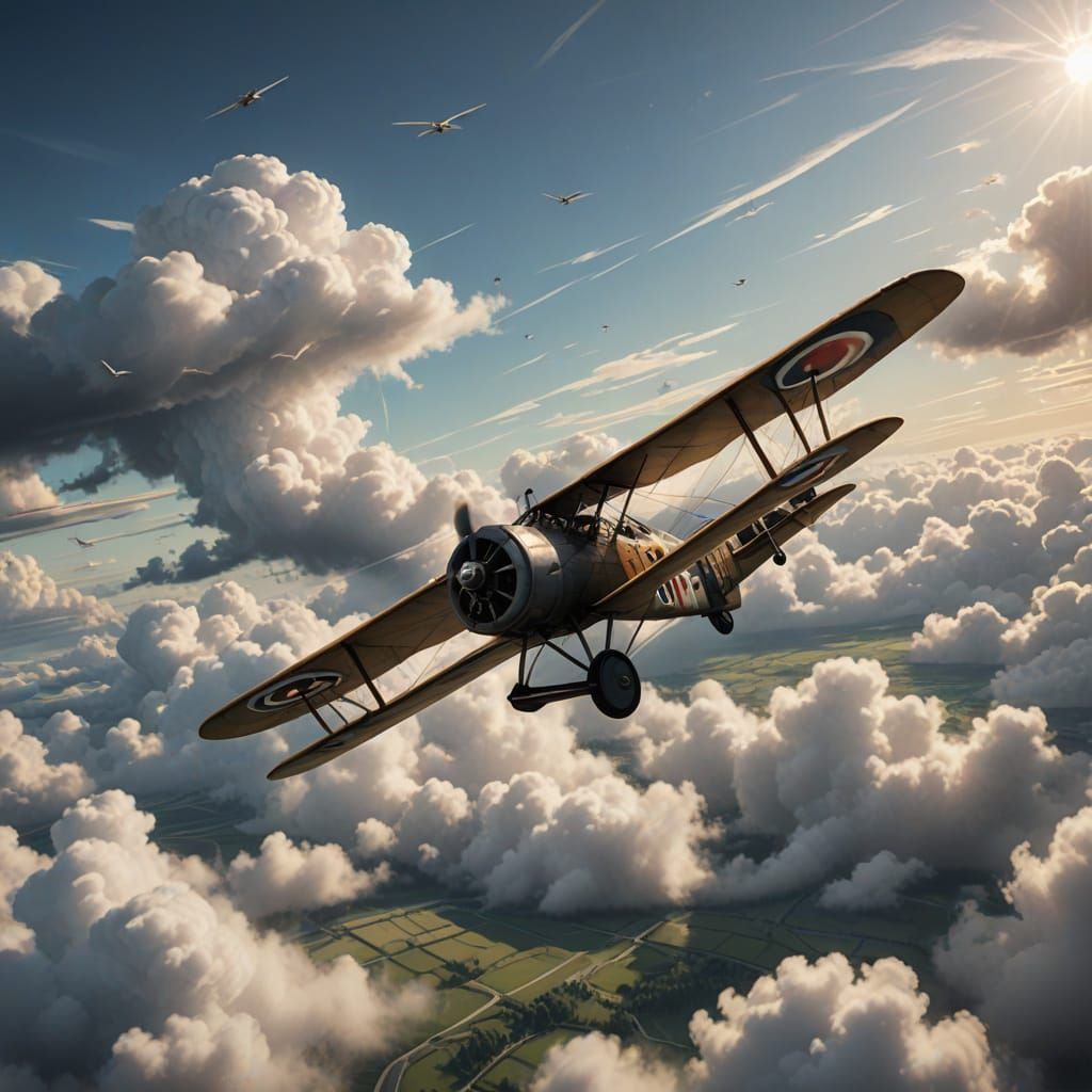 Vibrant Digital Aviation Art in the Style of Hayao... - AI Art