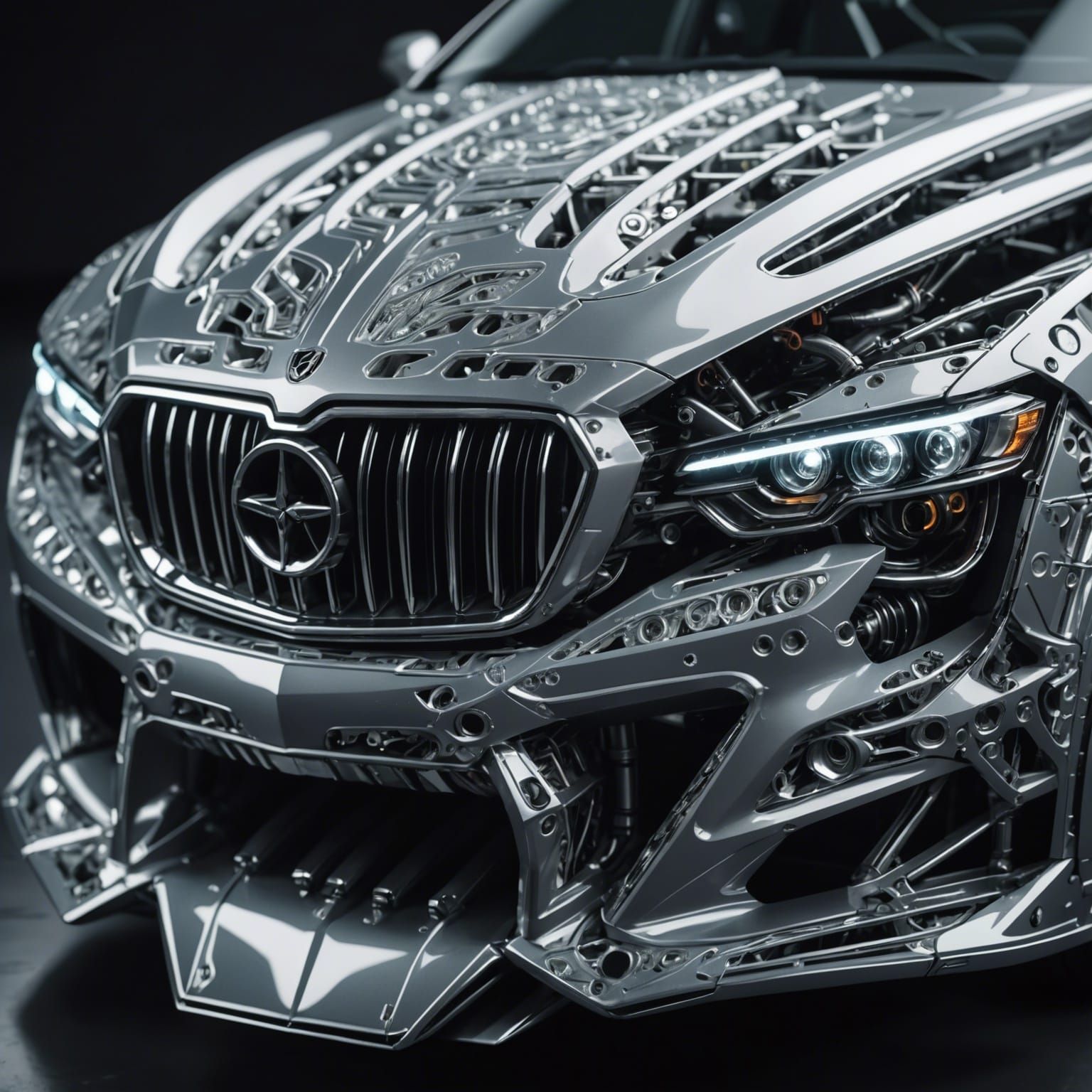 Cyborg Muscle Car - AI Generated Artwork - NightCafe Creator