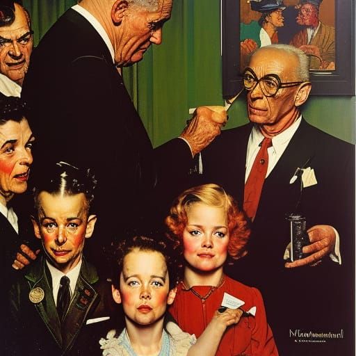 Norman Rockwell Oil Painting of Radioactive Mutants. - AI Generated Artwork - NightCafe Creator