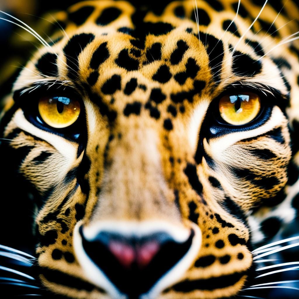 leopard eyes in the night, darkness and his eyes shining Professional ...