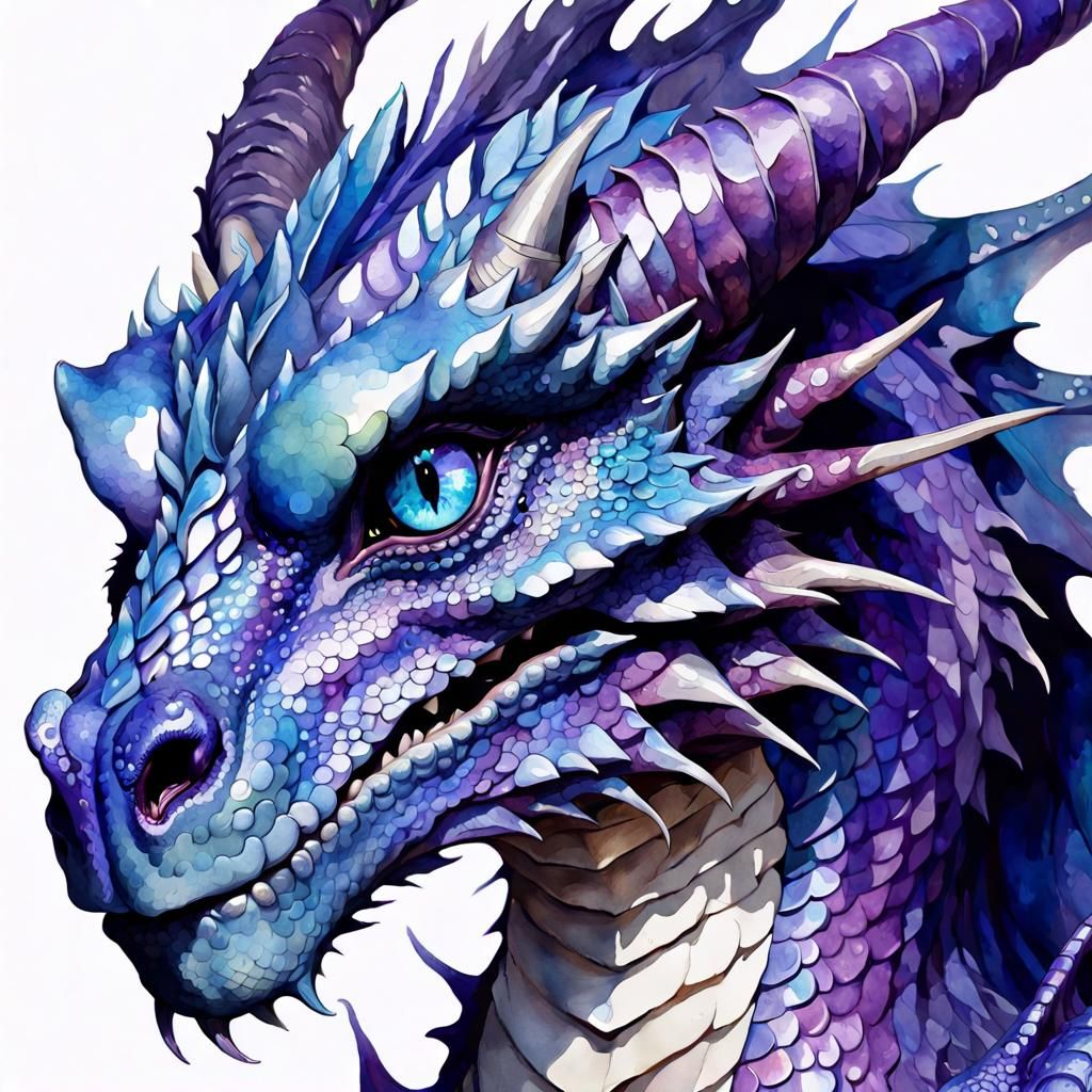 Blue & Purple Dragon - AI Generated Artwork - NightCafe Creator