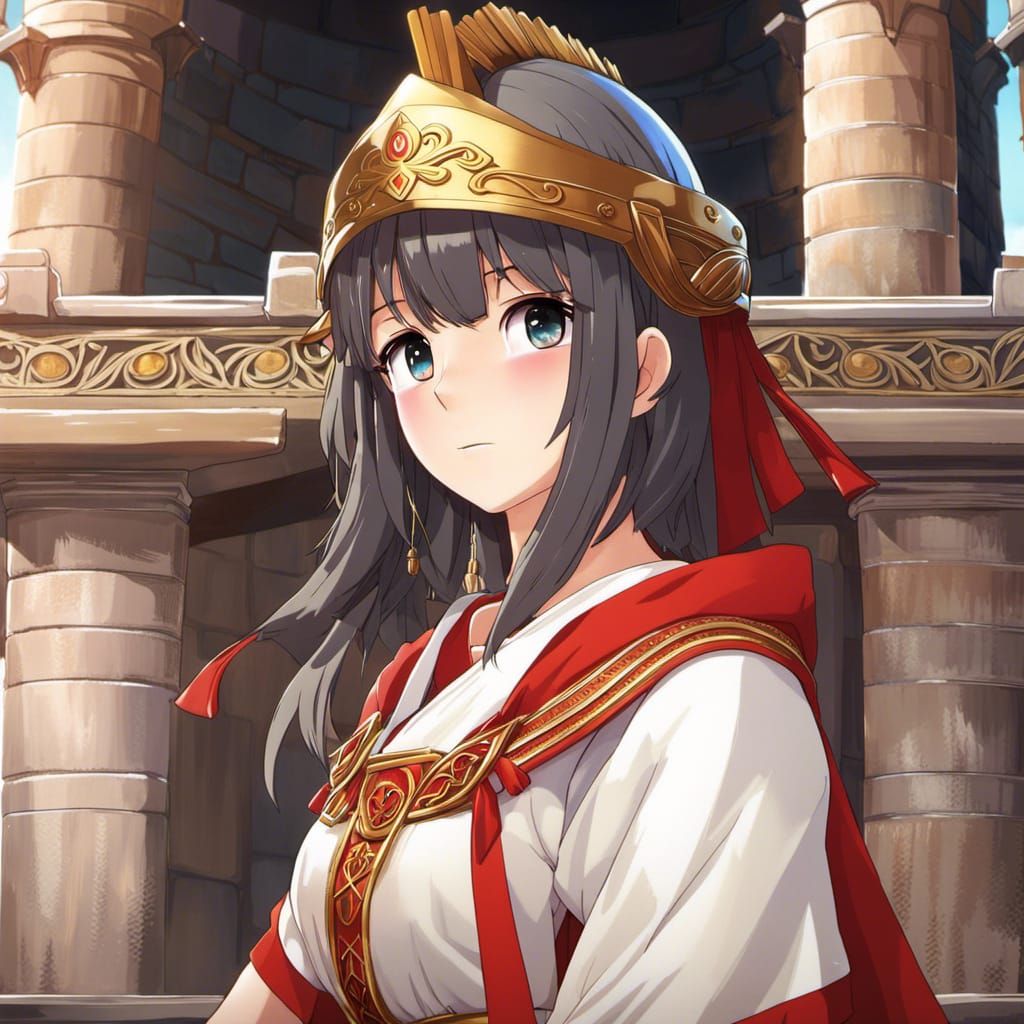 cute roman anime girl - AI Generated Artwork - NightCafe Creator