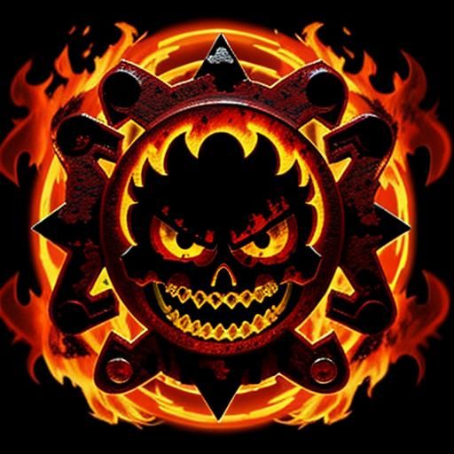 2d Smiley logo Smiley undead fire rusty fang, 8k HDR - AI Generated ...