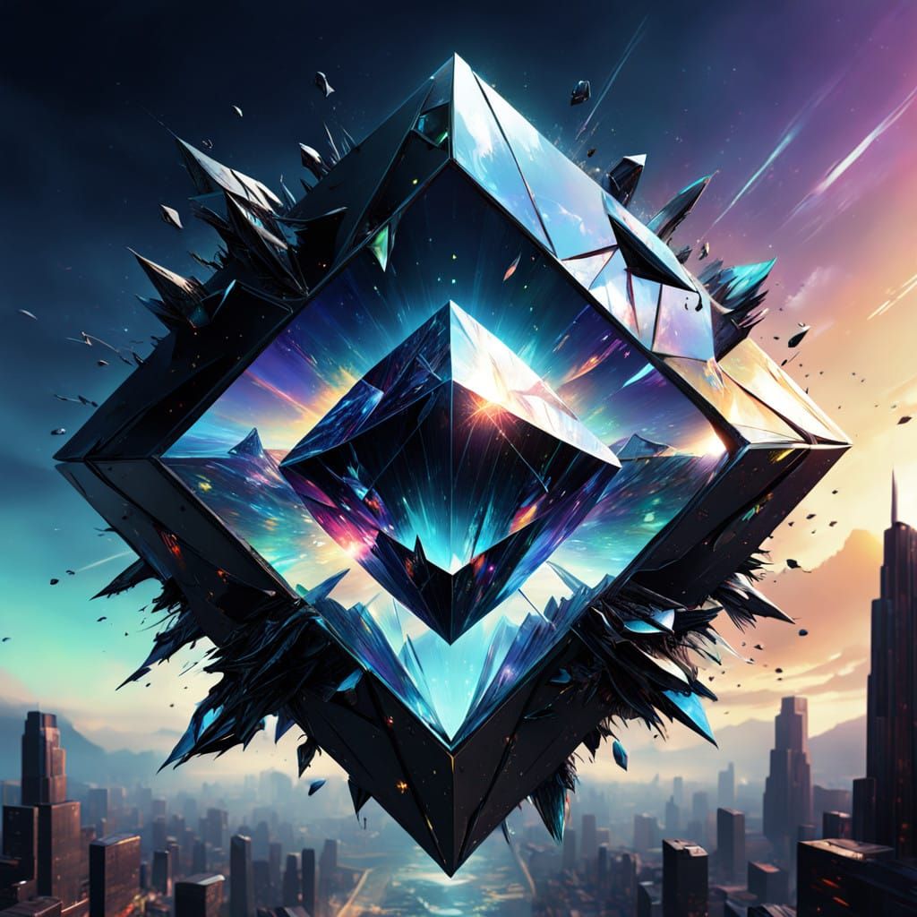 Tetradic Hyperspace Prism - Ethereal Quantum Deity in Hypern...