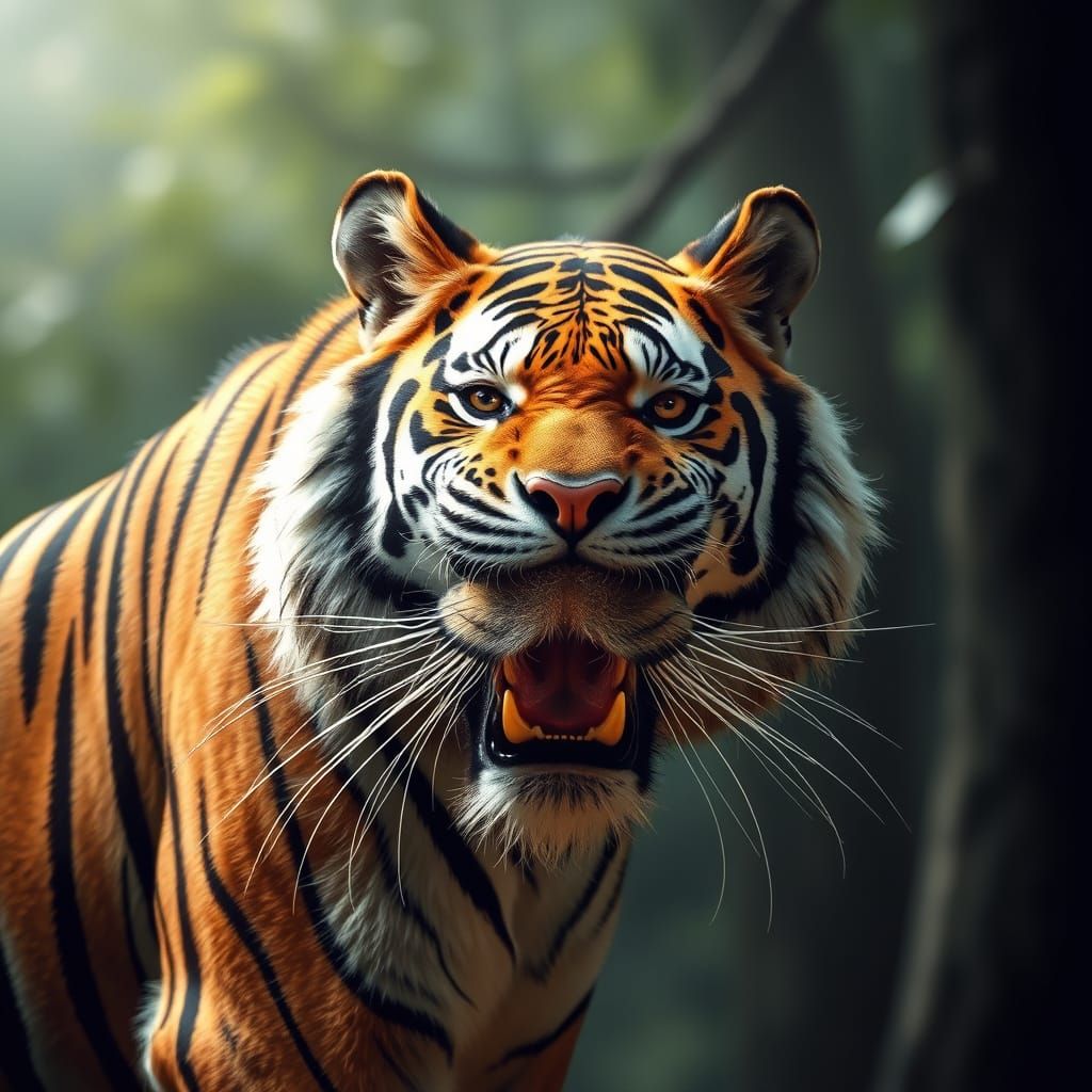 Big majestic bangle tiger - Majestic Tiger in Ornate Jewelr...