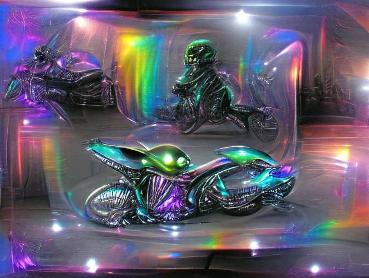 Alien motorcycle - AI Generated Artwork - NightCafe Creator