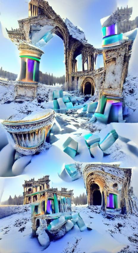Icy Palace Ruins - AI Generated Artwork - NightCafe Creator