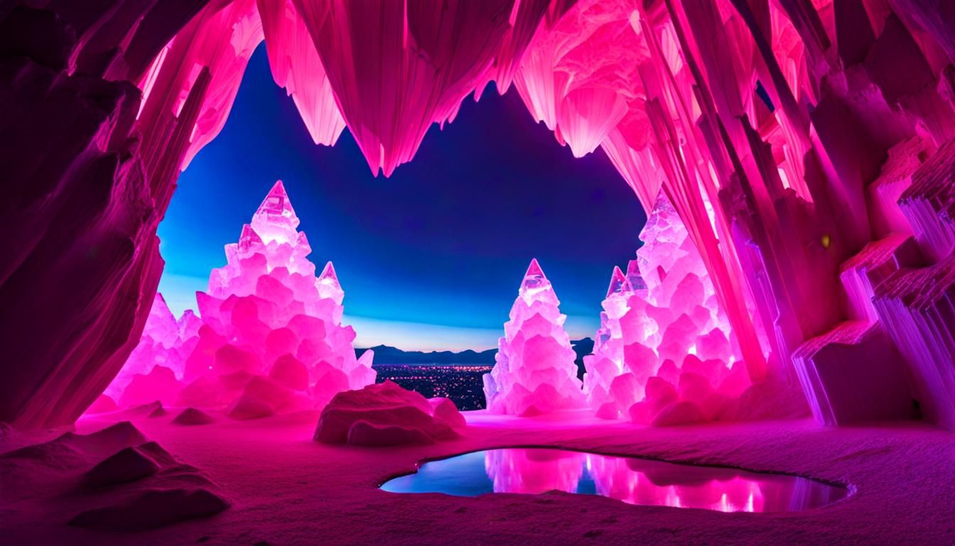 Pink Crystal CAVEs - AI Generated Artwork - NightCafe Creator
