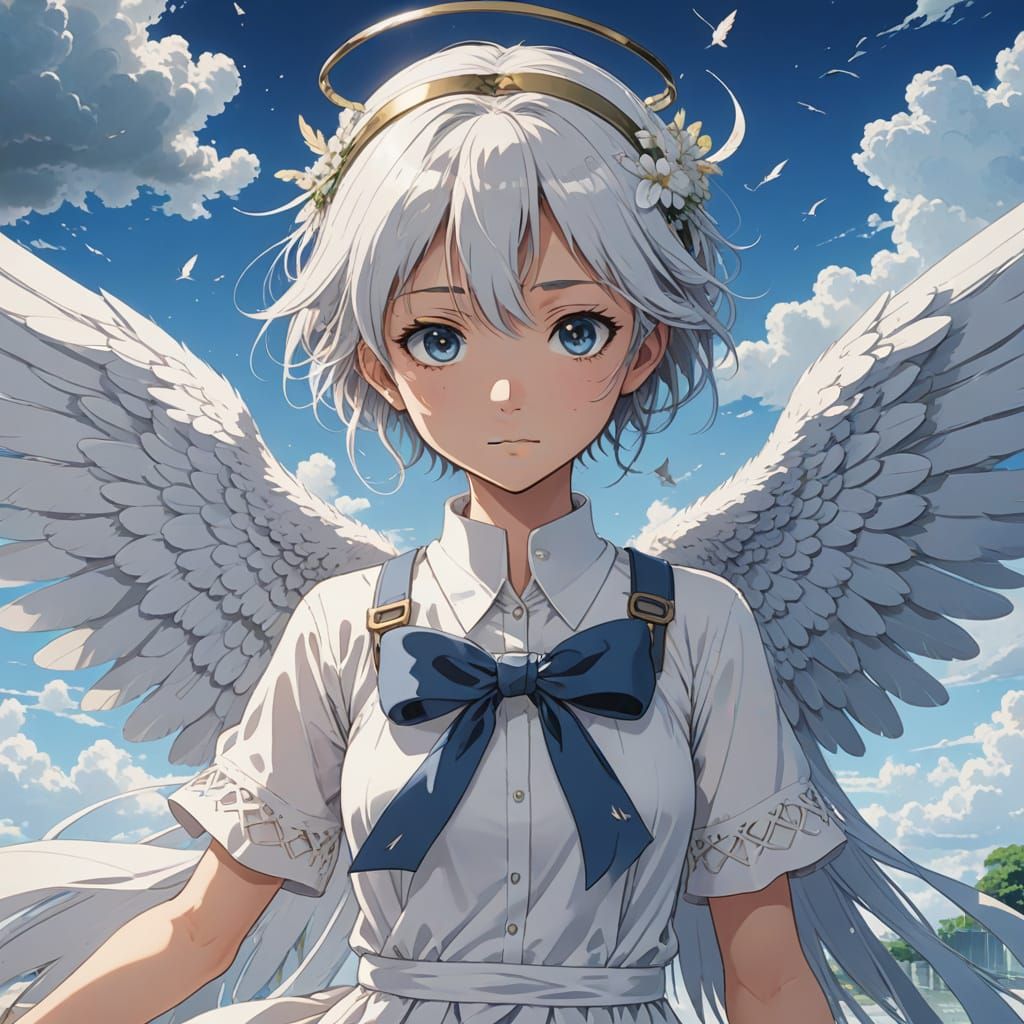 Fallen Angel Boy with Delicate Wings in Studio Ghi... - AI Art