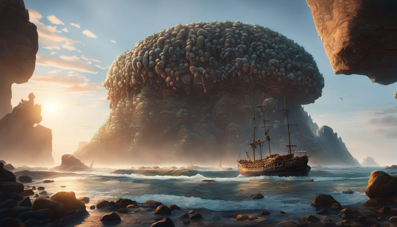 Ancient Ocean Floor Teeming with Trilobites - AI Art