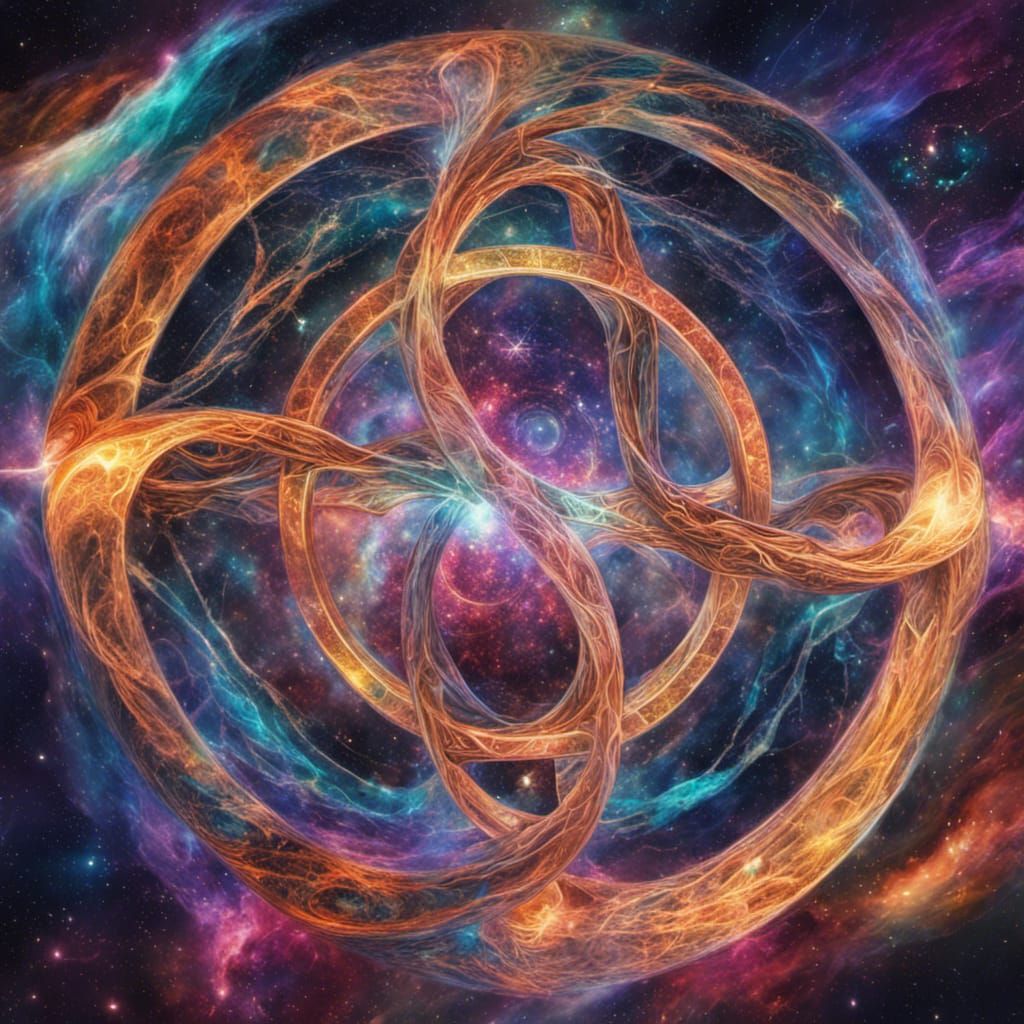 A breathtaking sci-fi artwork featuring an intricate infinity symbol ...