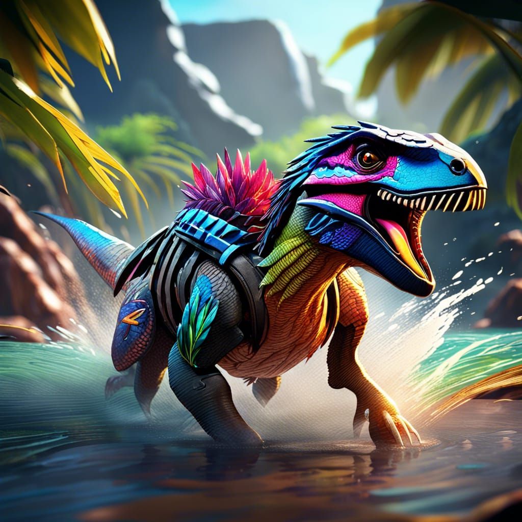 Running Raptor - AI Generated Artwork - NightCafe Creator