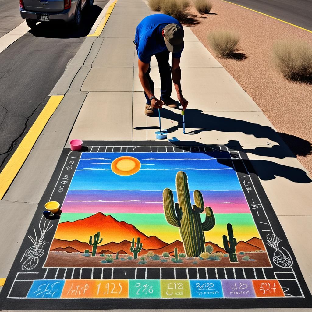 Sidewalk Saguaro - AI Generated Artwork - NightCafe Creator