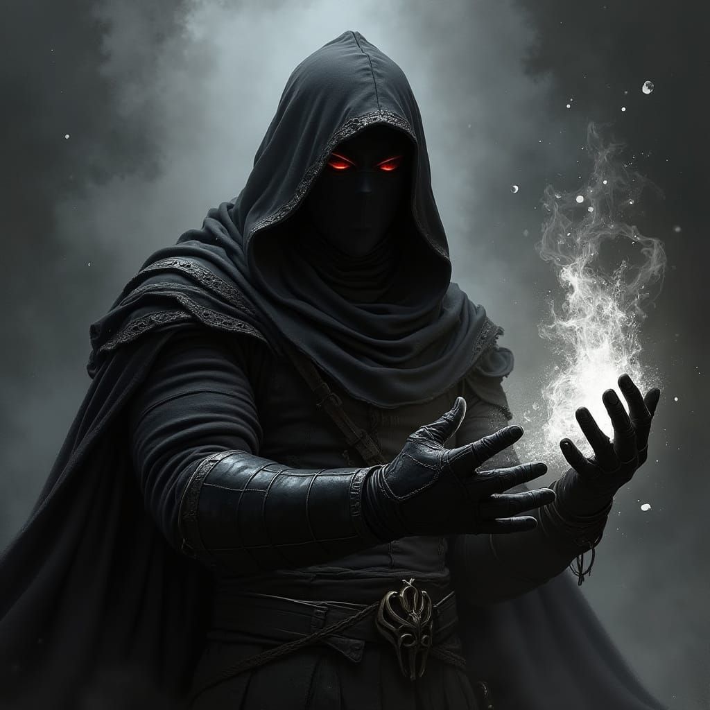 Mystical Medieval Ranger Wielding Magical Fire - AI Art