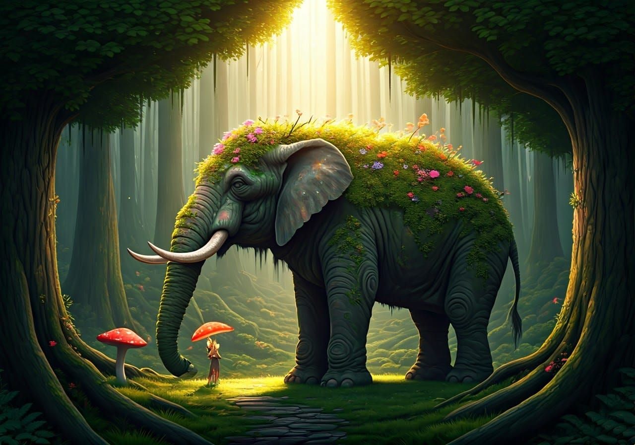 Fiona Etkin 1974 tribute - Whimsical Forest Creature in Vibr...