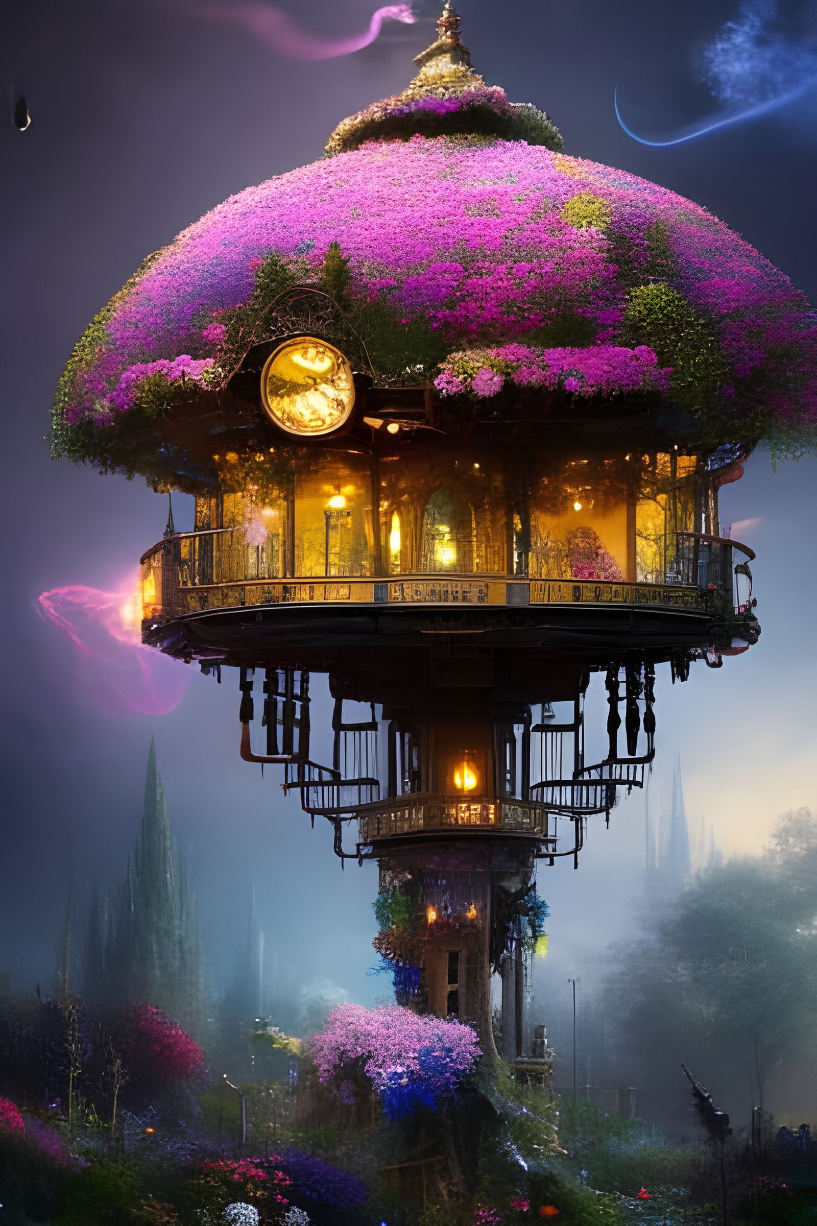 Treehouse - AI Generated Artwork - NightCafe Creator