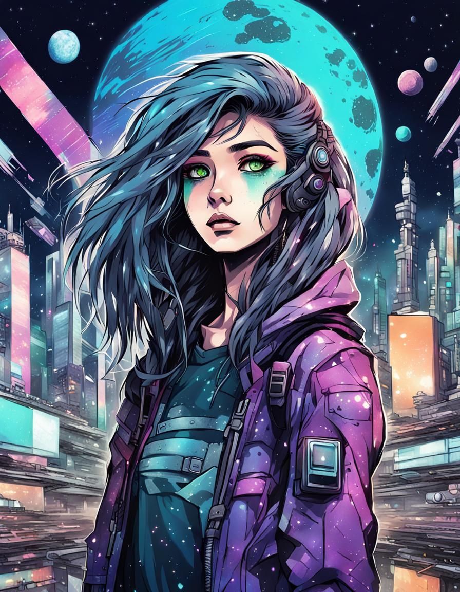 Galactic Punk Girl - AI Generated Artwork - NightCafe Creator