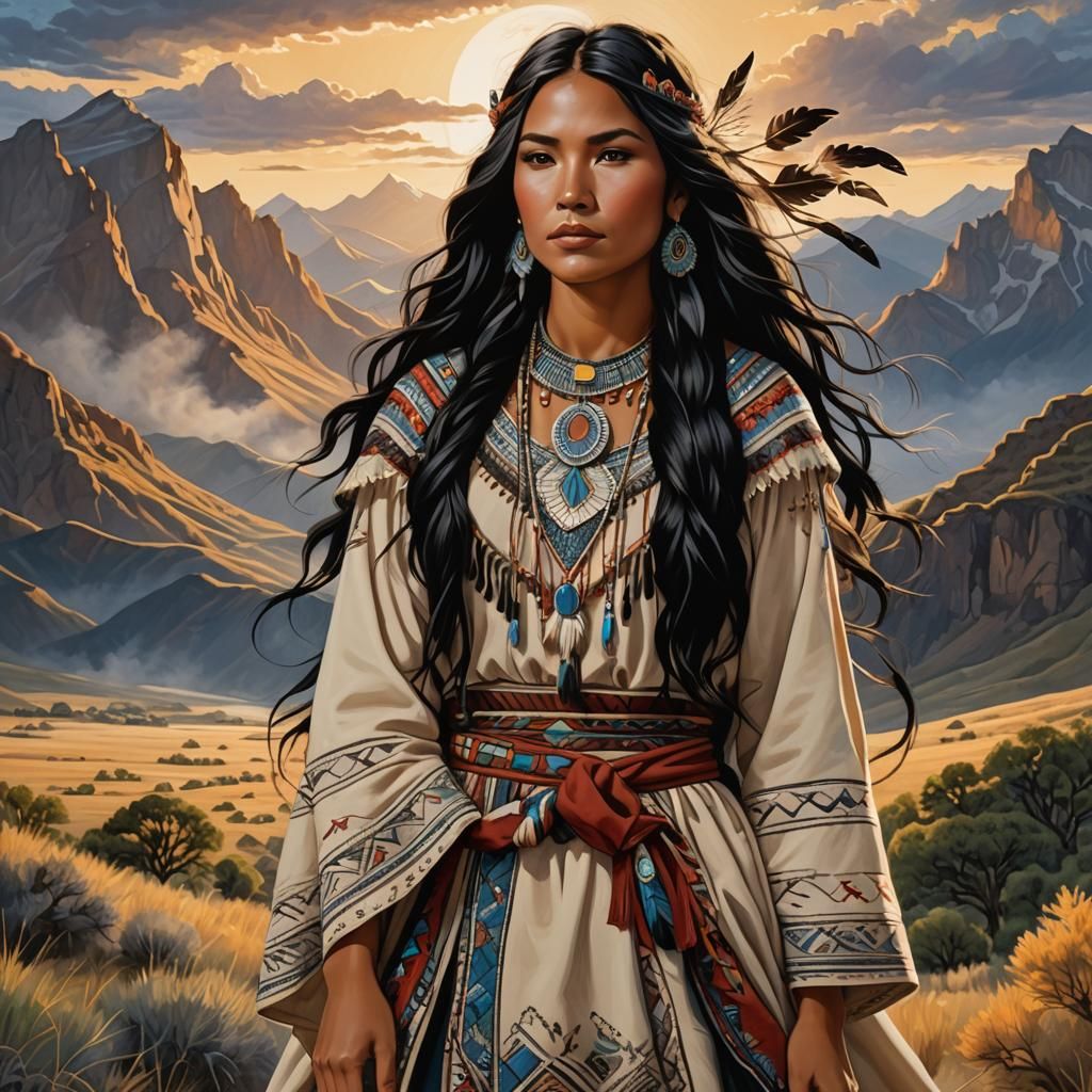 Native American Woman - AI Generated Artwork - NightCafe Creator