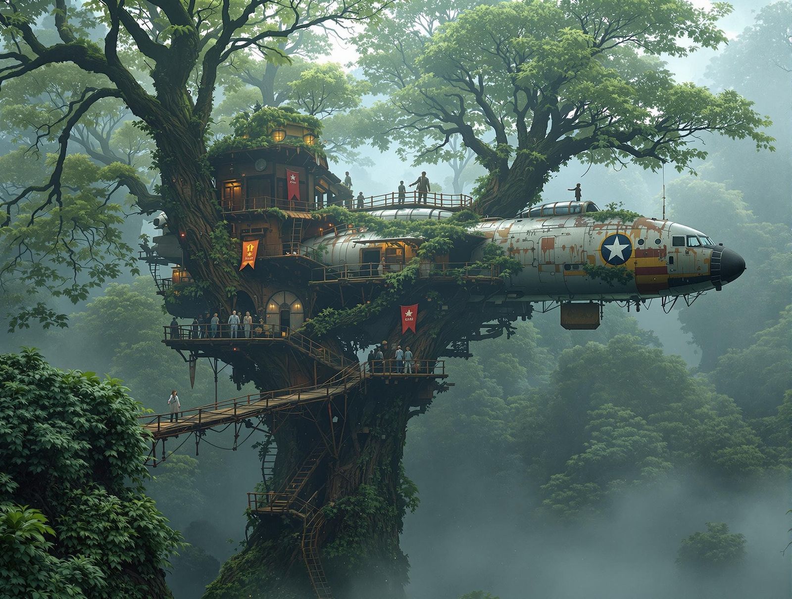 Treehouses - Forgotten Warplanes Treehouse Kingdom in the Mi...