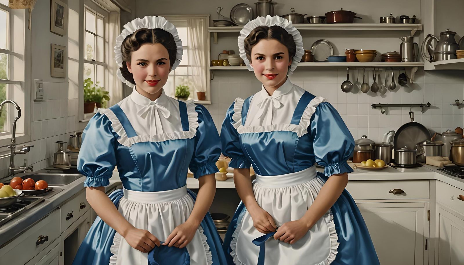 Blue Maids - AI Generated Artwork - NightCafe Creator