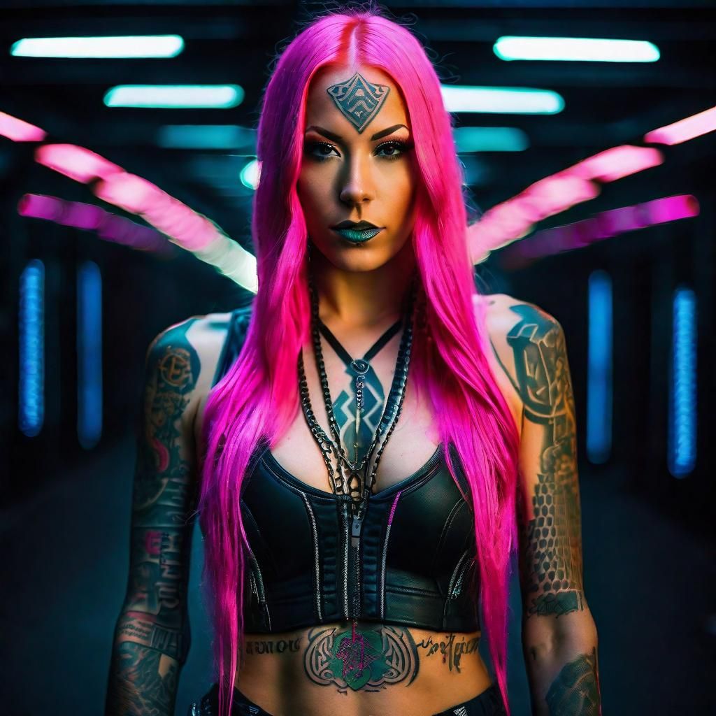 Cyberpunk Babe - AI Generated Artwork - NightCafe Creator