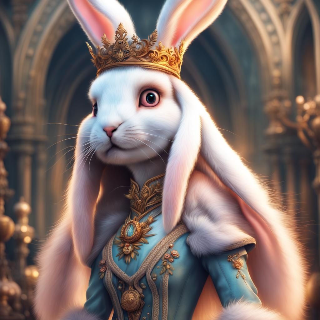 anthropomorphic rabbit princess, she is a rabbit, kind and cute ...