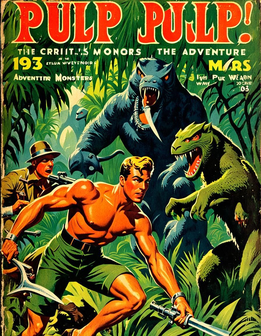 Pulp Jungle Cover #18 - AI Generated Artwork - NightCafe Creator