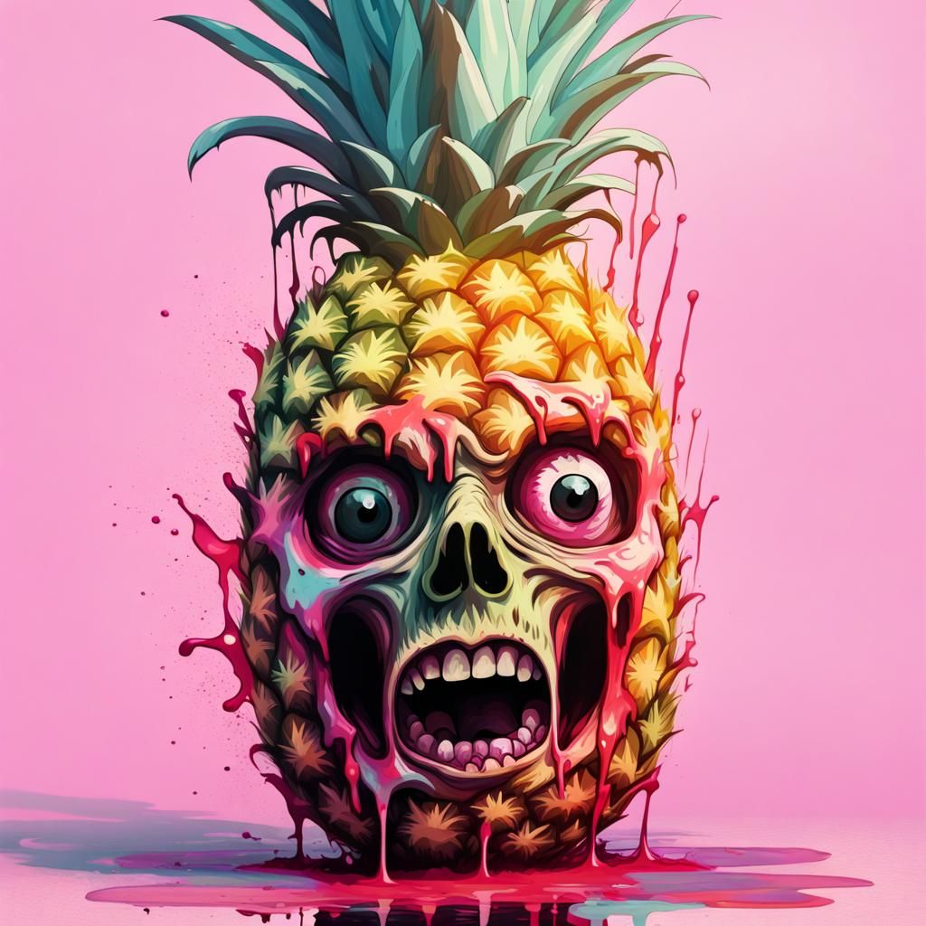 Surprised Zombie Pineapple - AI Generated Artwork - NightCafe Creator