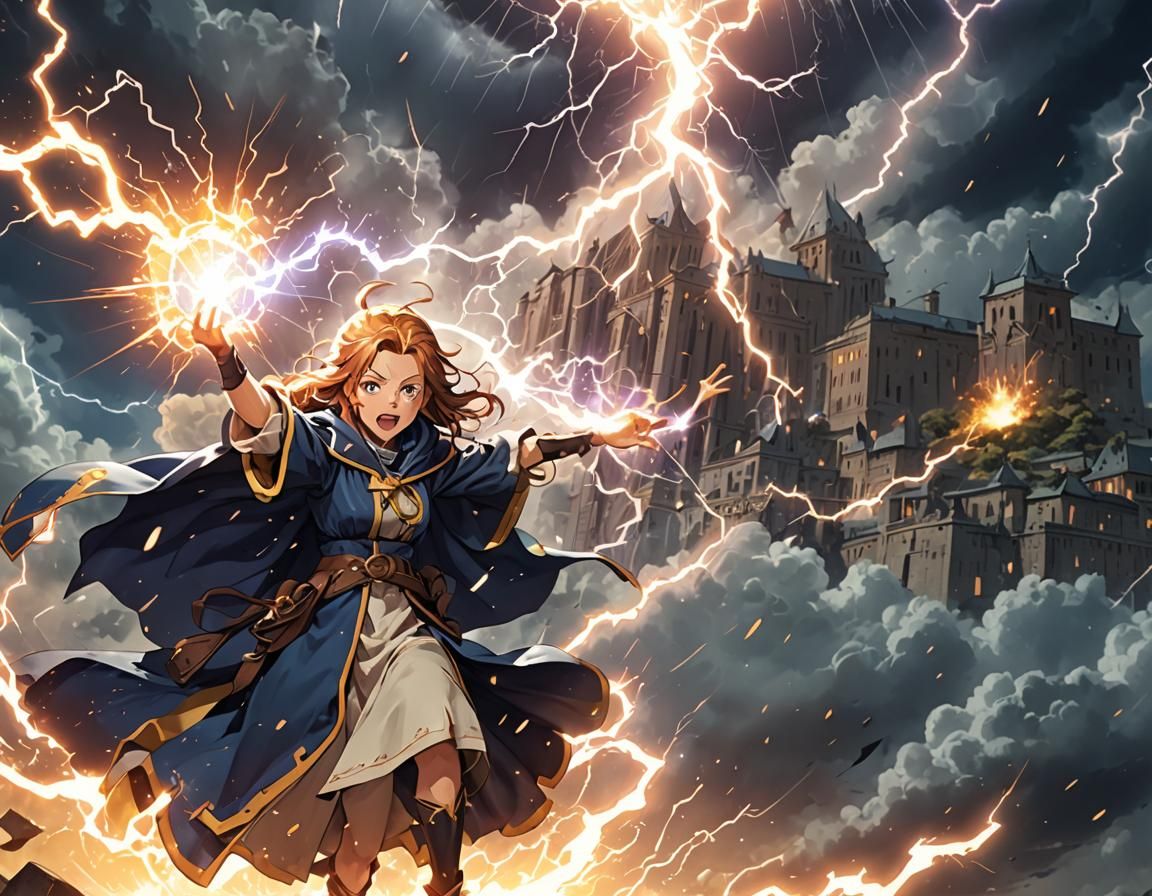 Lightning Spell Crashes - AI Generated Artwork - NightCafe Creator